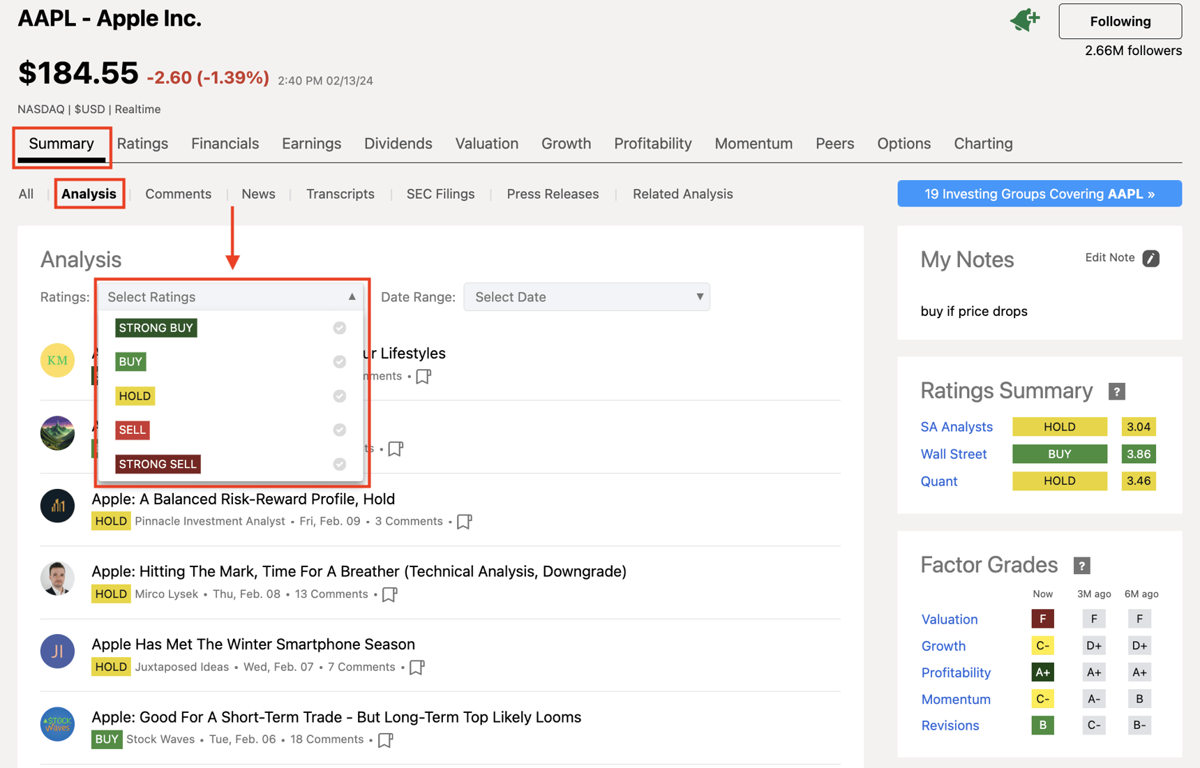 How To Assess Any Stock Using SA Premium Features on Symbol Summary Pages?