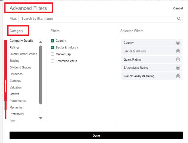 How to Use Our Advanced Filters to Create a Customized Stock Screener?