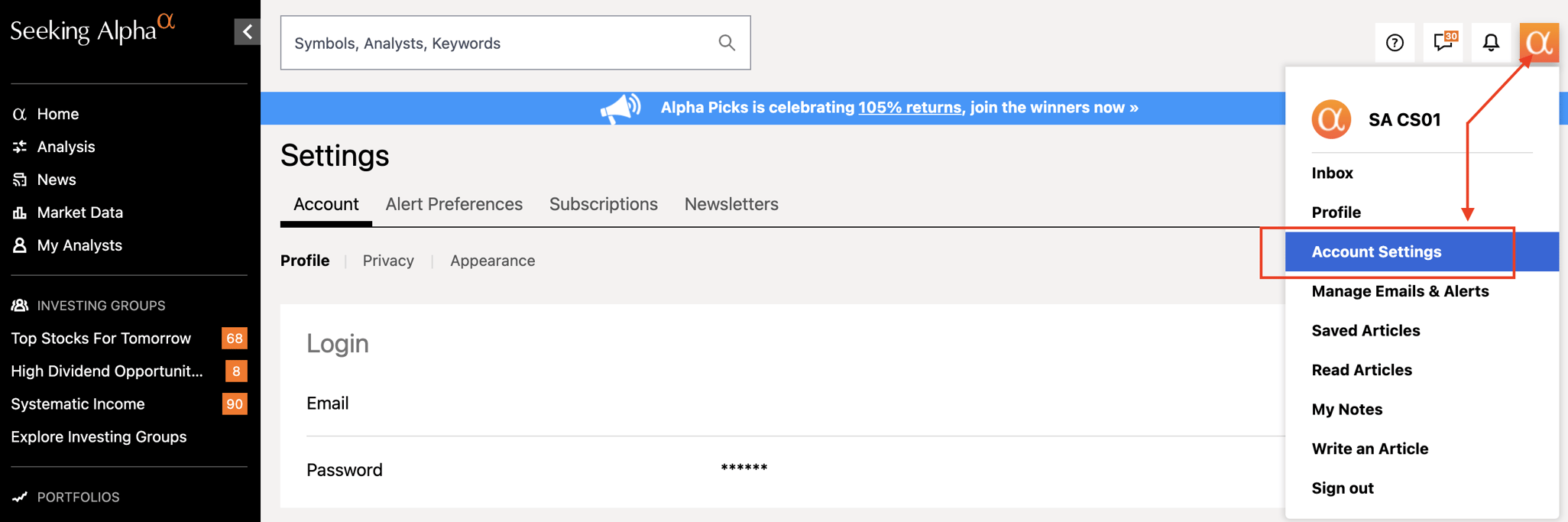 How Can I Manage My Seeking Alpha Subscription?