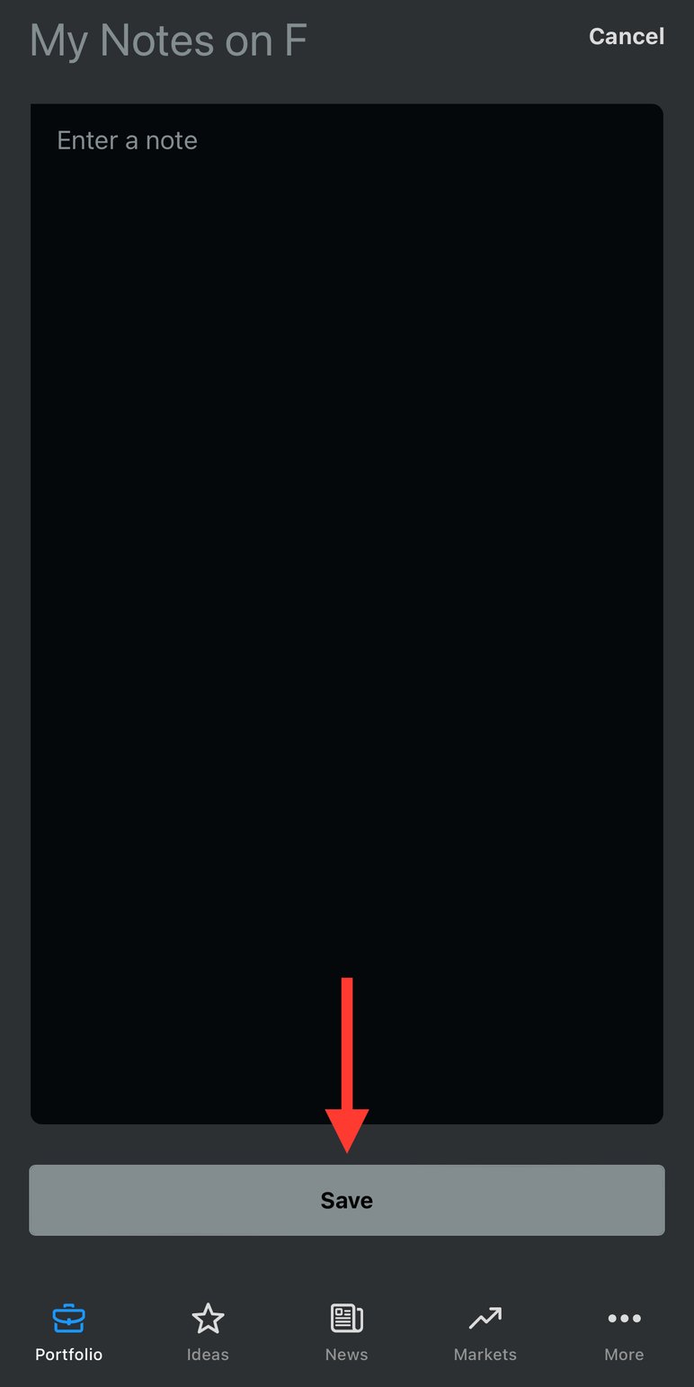 How Do I Add Notes to My Portfolio on the App?
