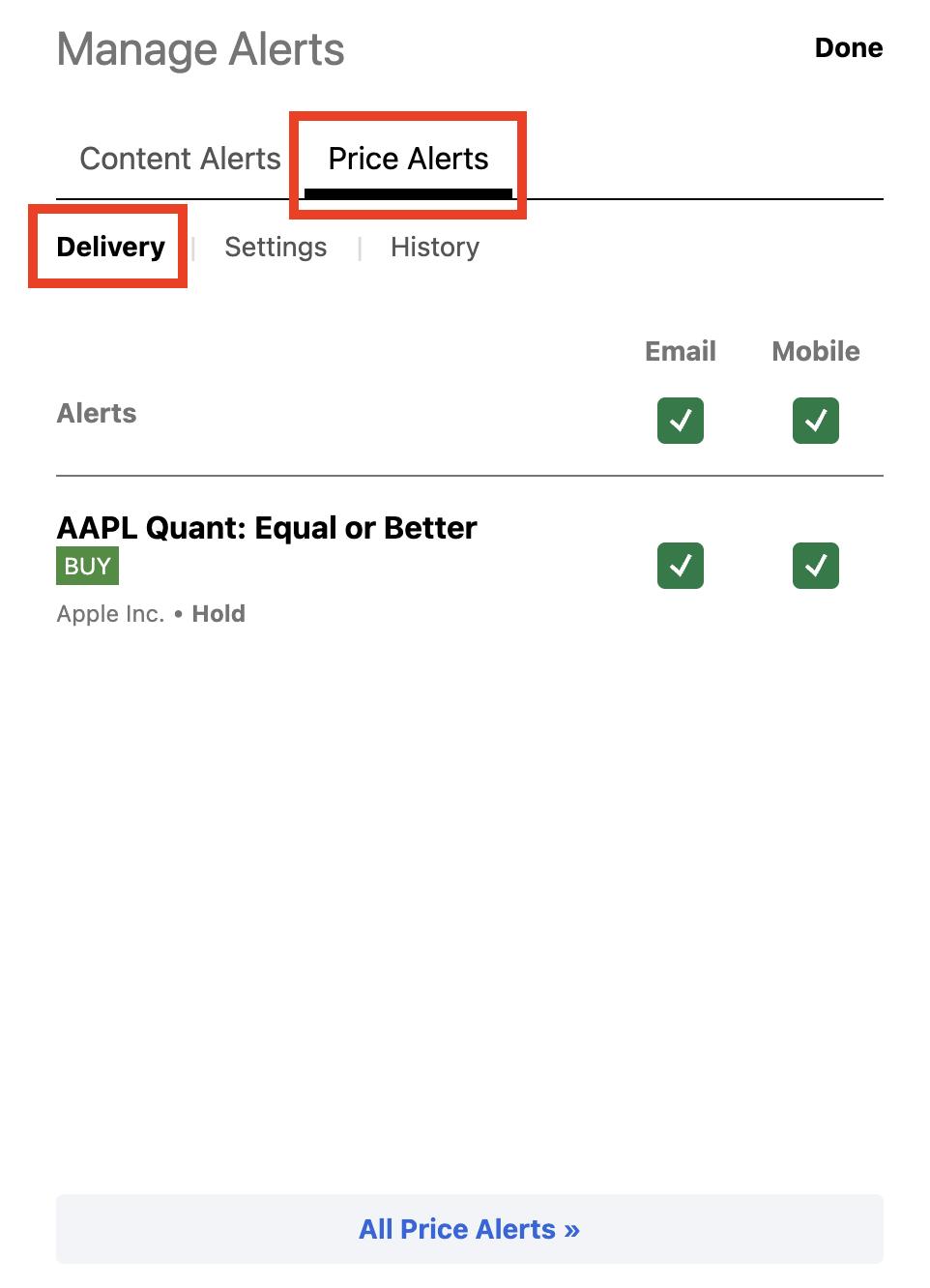 How Do I Set Up or Edit Rating Alerts for a Stock?