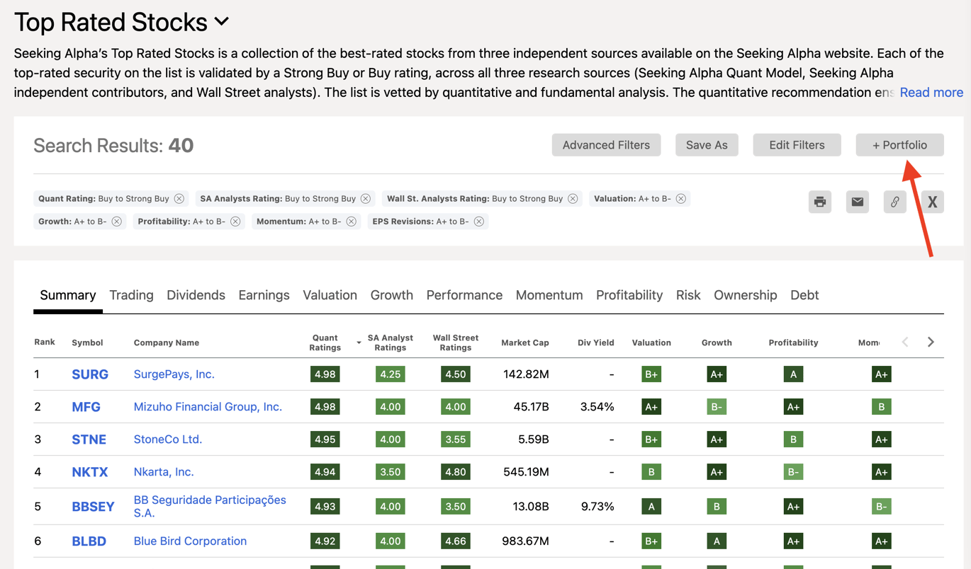 How Can I Import Stocks to My Portfolio From a Screener?