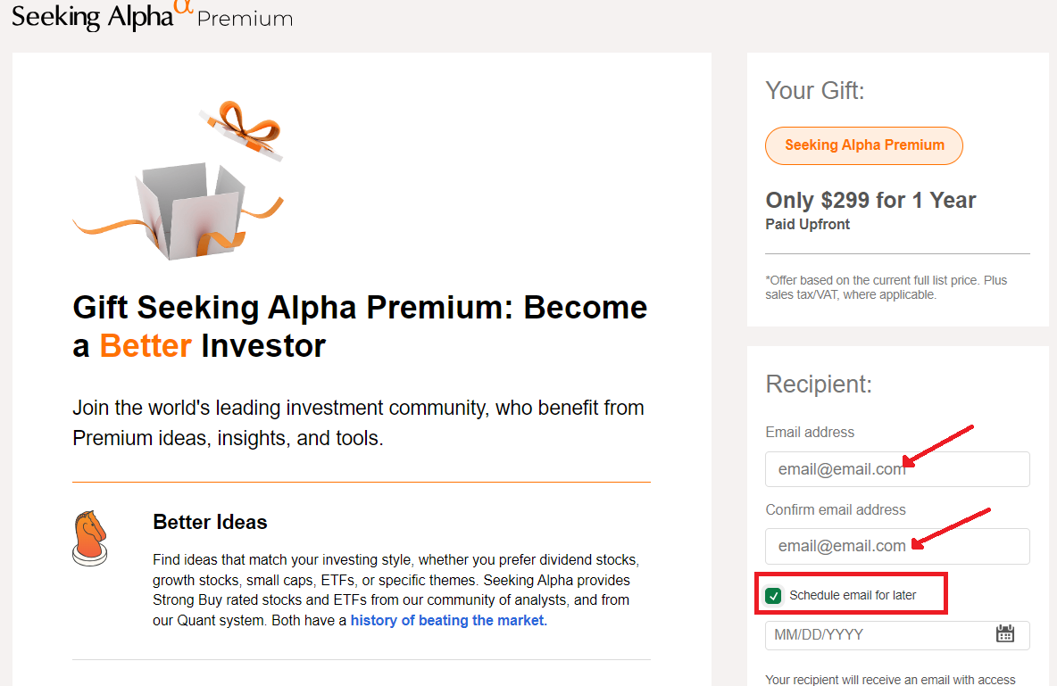 How to Gift a Seeking Alpha Premium Subscription